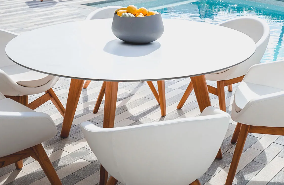 Aegean Round Dining Table Cool Grey